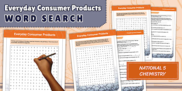 Everyday Consumer Products: Word Search