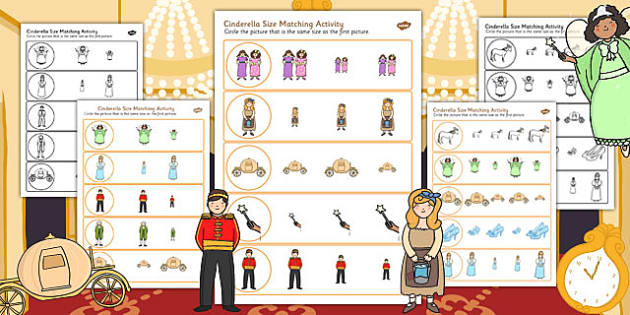 Cinderella Size Matching Worksheets (teacher made)