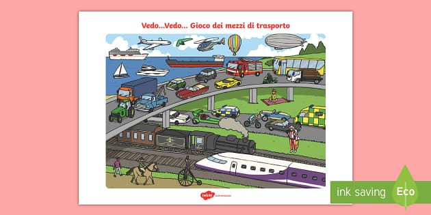 Vedo Vedo Gioco dei mezzi di trasporto Attività