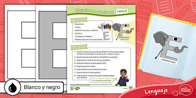 Manualidad Letra E Mayúscula | Actividad de Motricidad Fina