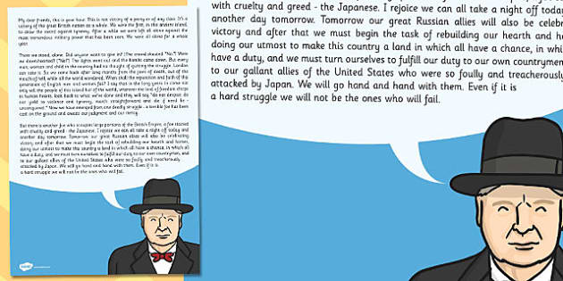 Churchills VE Day Speech - churchill's, ve day, speech