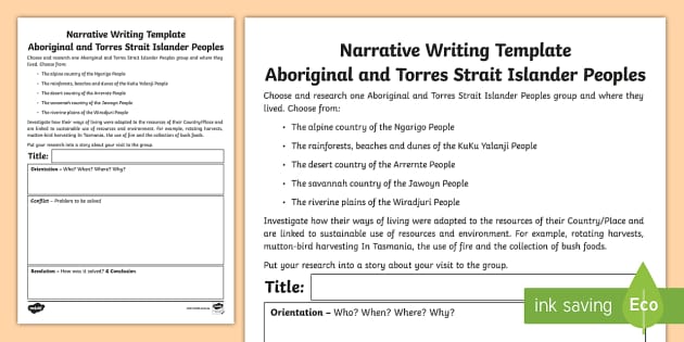 Aboriginal and Torres Strait Islander Peoples Writing Template