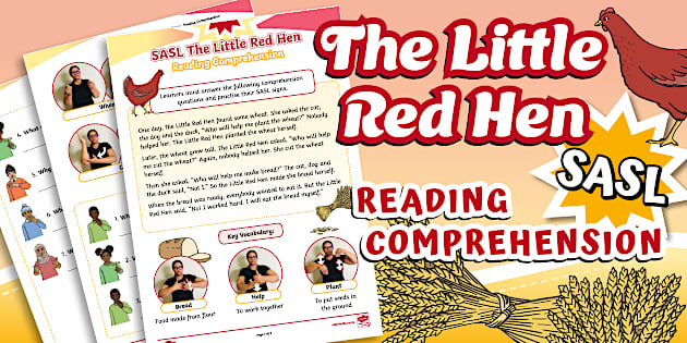 Foundation Phase - SASL - The Little Red Hen - Wh- Questions - Reading ...