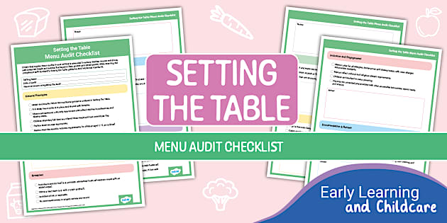Setting the Table Menu Audit Checklist