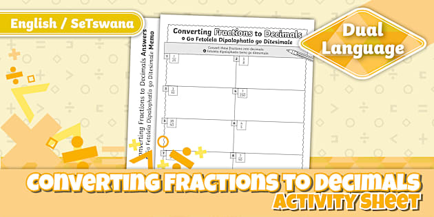 Grade 7 Maths - Term 2 - Converting Fractions to Decimals - Activity ...
