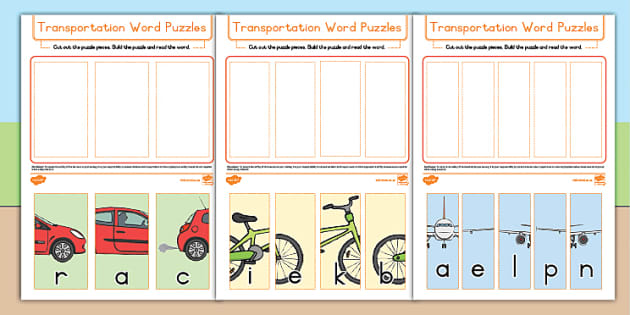 Grade R Transportation Word Puzzle - Twinkl