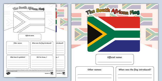 The South African Flag Fact File Template - Twinkl