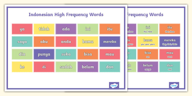 Indonesian High Frequency Words - Word Mat - Twinkl