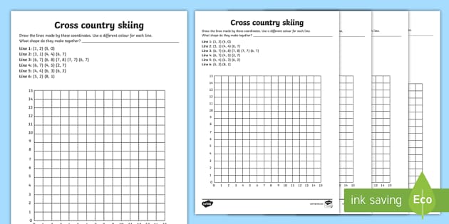Winter Sports Coordinates in the First Quadrant Worksheets
