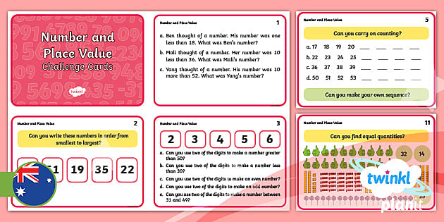 Year 1 Number and Place Value: Challenge Cards - Twinkl
