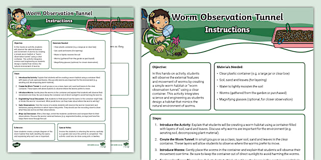 STEM Outdoors: Worm Observation Tunnel (Teacher-Made)