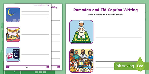 Ramadan and Eid Caption Writing Activity (teacher made)
