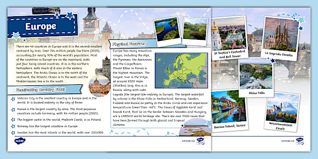 KS2 Europe Fact File (teacher made) - Twinkl