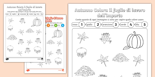 * NEW * Autunno Colora il foglio di lavoro dell'importo