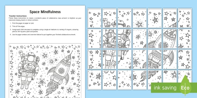 Space Mindfulness Collaborative Colouring Activity Pack