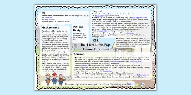 The Three Little Pigs Lesson Plan Ideas KS1 - traditional tales