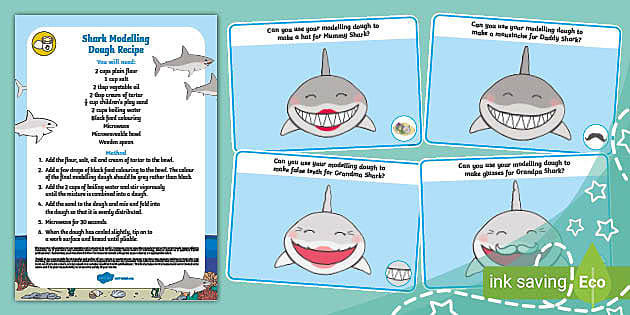 Shark-Themed Modelling Dough Pack - Twinkl