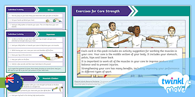 Core Strength Activity Cards (teacher made) - Twinkl