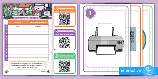 Hardware Or Software Qr Code Naming And Sorting Activity