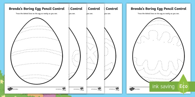 Egg Pencil Control Worksheet / Worksheets