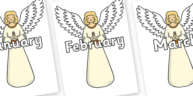 Months of the Year on Christmas Angels (teacher made)