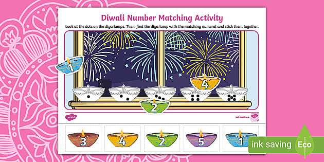 👉 Diwali Number Matching Activity (teacher made)