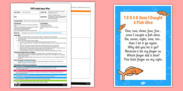 1, 2, 3, 4, 5 Once I Caught a Fish Alive Parachute Activity EYFS Adult ...