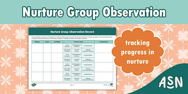 Nurture Group Observation Record