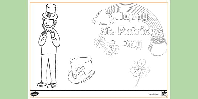 Free Colouring Page for St. Patrick's Day (teacher made)