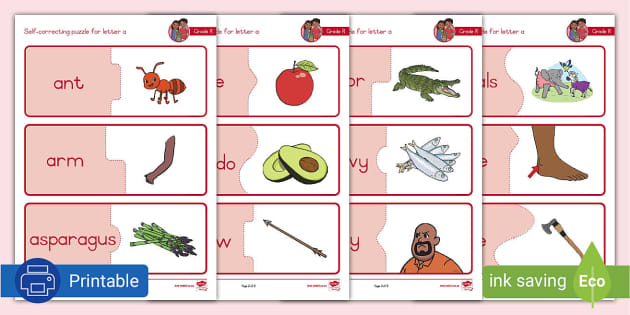Grade R Phonics: Self-correcting Puzzles Letter a - Twinkl