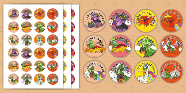 Halloween Dinosaurs | Back to School Stickers | Autumn Colours