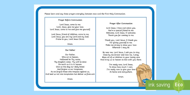 Illustrated Communion Prayer for Children Poster | Twinkl