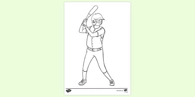 coloring pages softball player