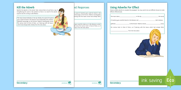 Using Adverbs for Effect Worksheet / Worksheet