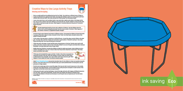 Ages 3-5 Large Activity Tray Ideas: Sharing and Grouping