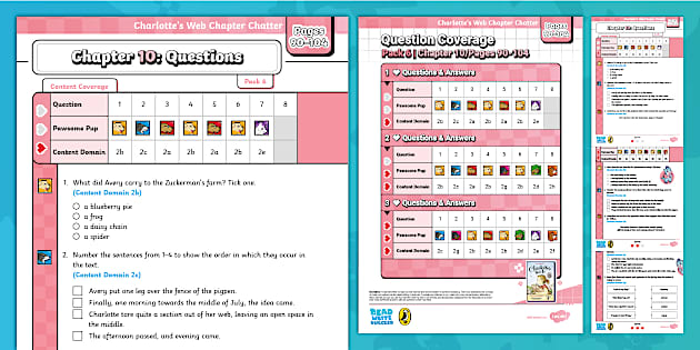 FREE! - Charlotte's Web Chapter Chatter Pack 6: Chapter 10 [LKS2]