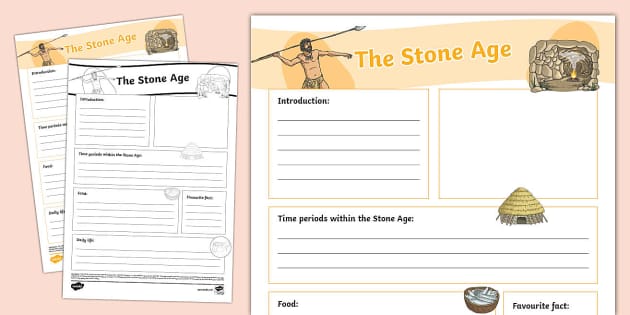 The Stone Age Non-Chronological Report Template - Twinkl