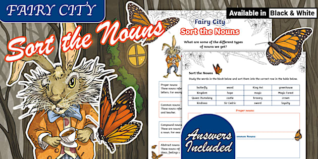 IP English Fairy City Sort the Nouns Activity Sheet