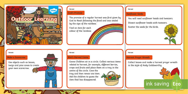 Harvest Outdoor Learning Challenge Cards (teacher made)