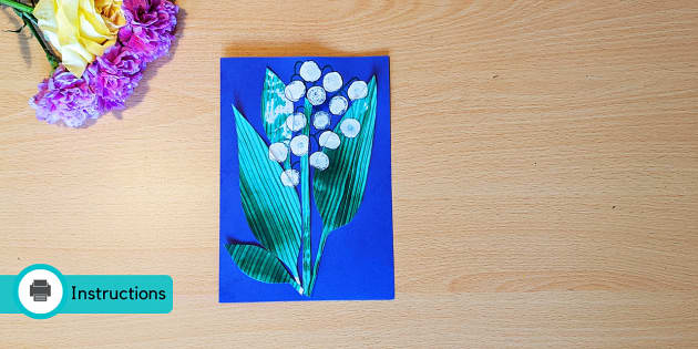 FREE! - Lily of the Valley Card | Queen Elizabeth II Crafts | Twinkl