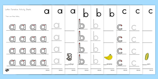 A-Z Letter Formation Practice Sheets (teacher made)
