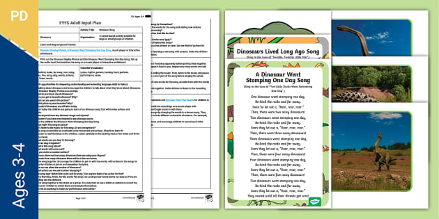 EYFS Dinosaur Song Adult Input Plan and Resource Pack