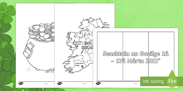 Seachtain na Gaeilge Colouring Pages | Fine motor skills