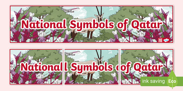 National Symbols of Qatar Display Banner - Twinkl