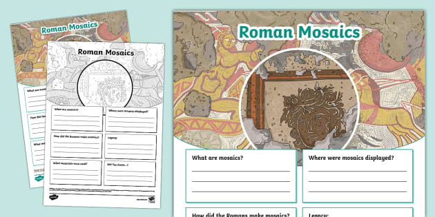 Roman Mosaics Fact File Template (teacher made) - Twinkl