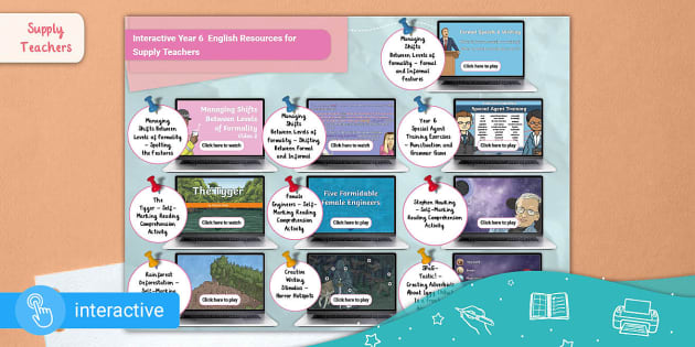 Interactive Year 6 English Resources for Supply Teachers