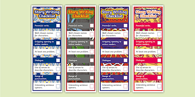 Story Writing Checklist Bookmarks (Teacher-Made) - Twinkl