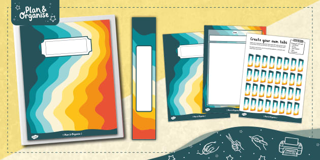 Rainbow Swirls | Personalised Binder Pack (teacher made)