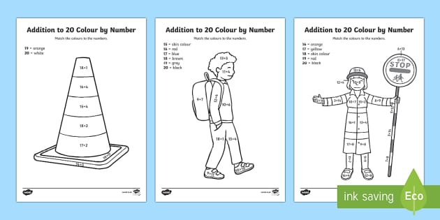 Road Safety Addition to 20 Colour by Number (teacher made)