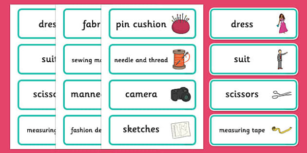 Tailors and Dressmakers Shop Word Cards (Teacher-Made)